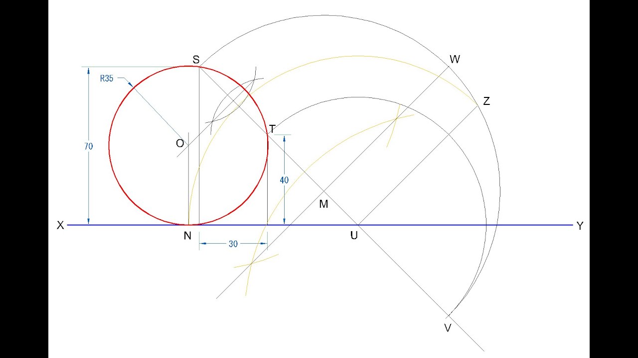 TD || Paper 2 Question 3b Technical Drawing WAEC 2023(TANGENTS/CIRCLES ...