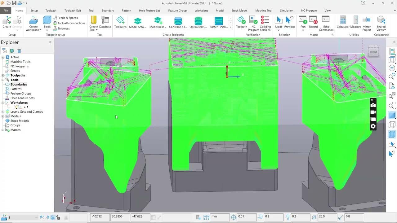 Autodesk PowerMILL Tutorial - 1 - rough and rest machining 3D #rough rest semi ...