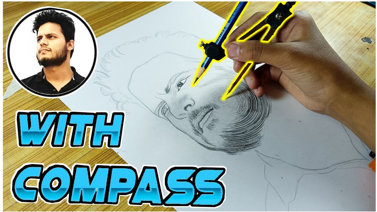 Draw with Vishal portrait with compass |Draw with Vishal portrait| Draw ...