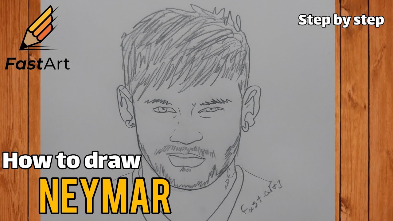 How to draw Neymar step by step easy drawing - YouTube