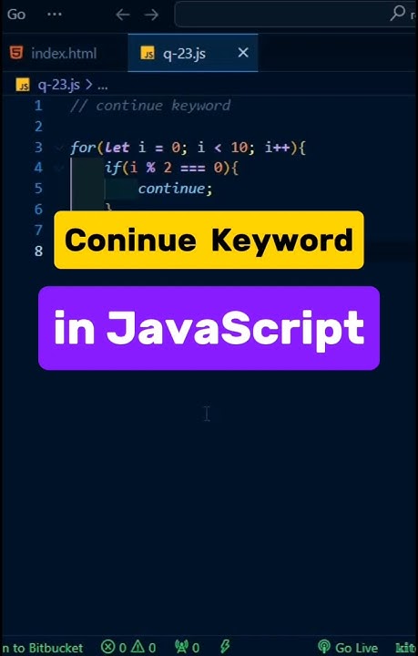 continue keyword in javascript Day 23 #codinginterview #javascript - YouTube