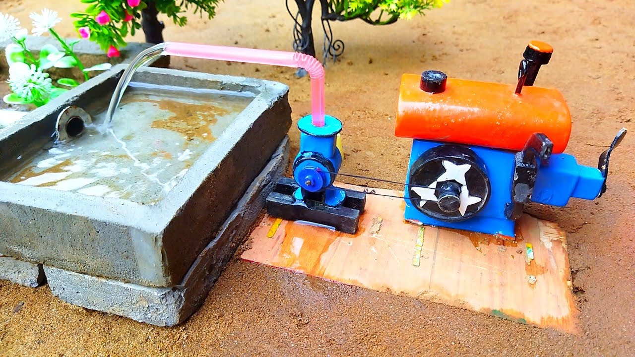 diy tractor mini well water pump science project || @MiniCreative1 ...