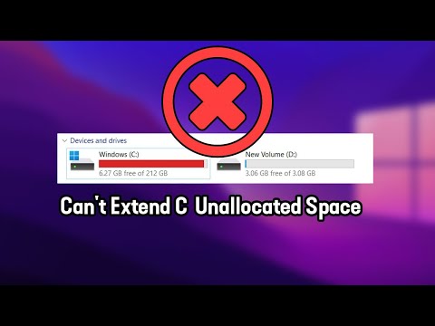 Can't Extend C Drive With Unallocated Space Windows 11 & 10
