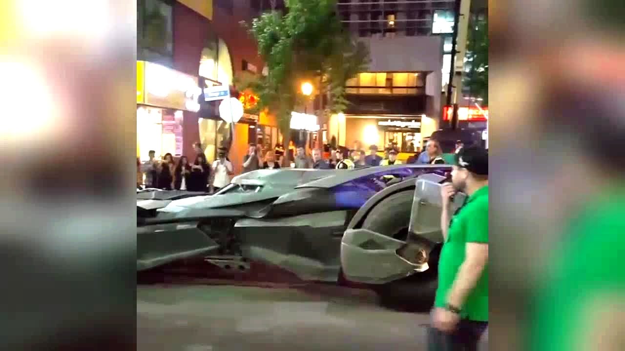 Ben Affleck's 'Batmobile' Car Seen on 'Suicide Squad' Chase Scene - YouTube