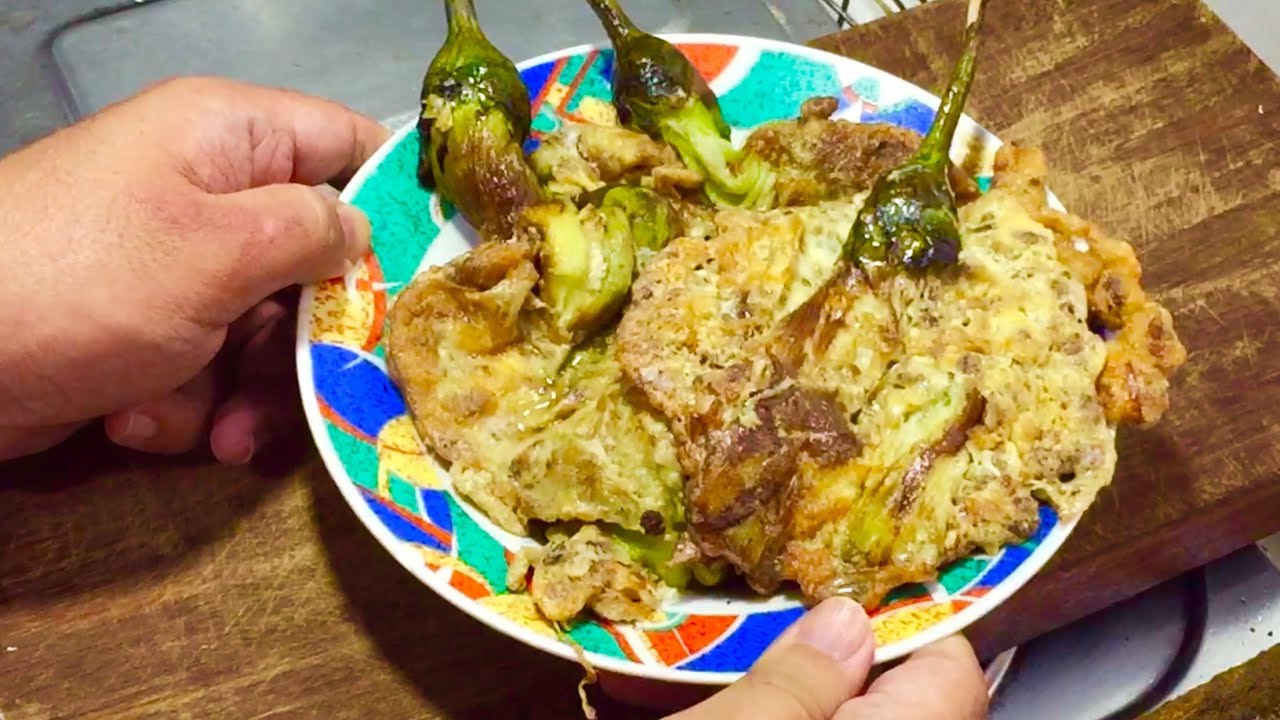 Tortang talong with giniling na baboy - YouTube