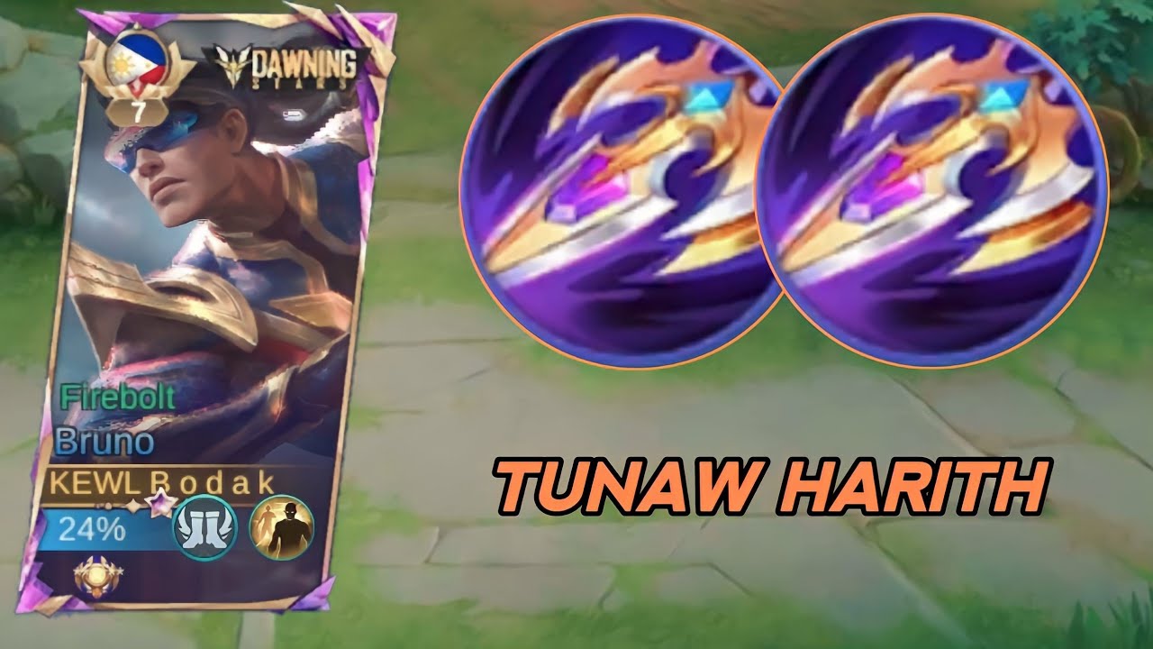 Tunaw Harith - Bruno build and emblem | Mobile Legends Bang Bang - YouTube