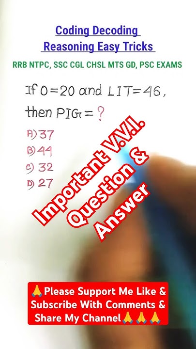 Coding-Decoding | Reasoning Easy Tricks | #reasoning #reasoningtricks #ssccgl #ssc #sscchsl # ...