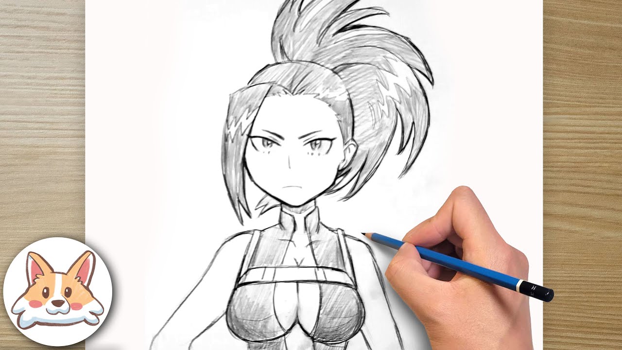 How to Sketch Momo Yaoyorozu | My Hero Academia - YouTube