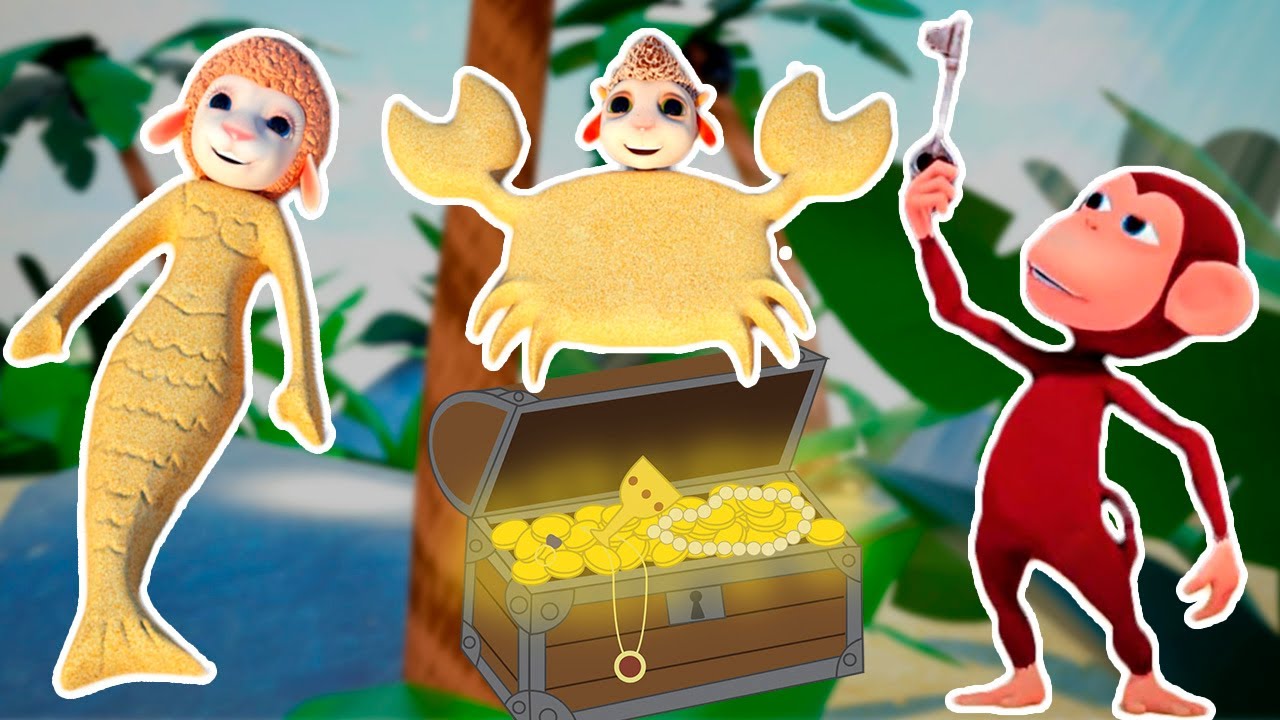 Nursery Rhymes & Kids Songs🐒🌴😱 Beach Games and Sand Figures🐒🌴😱 Monkeys ...