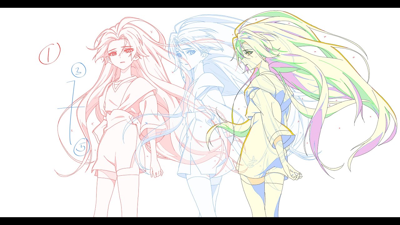 How to animate a body turn with Dynamic long flowy Hair - YouTube