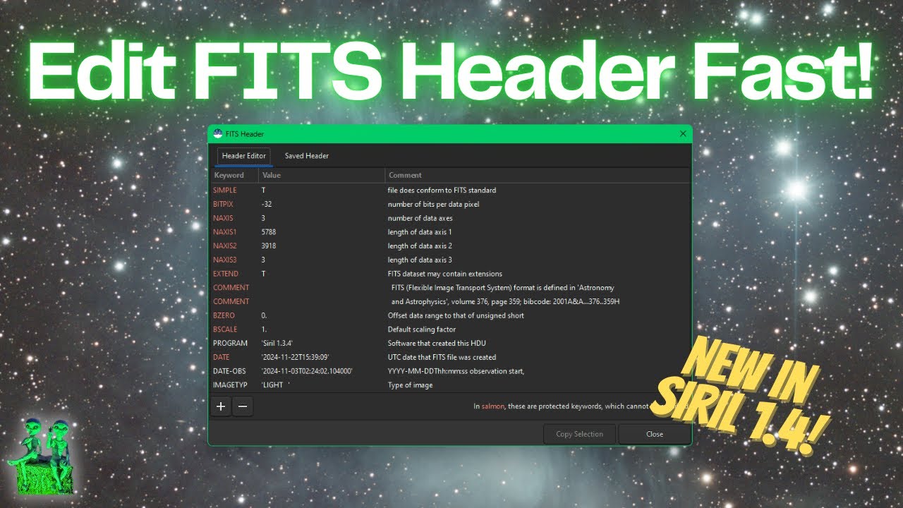Adjusting FITS Headers with Siril - YouTube