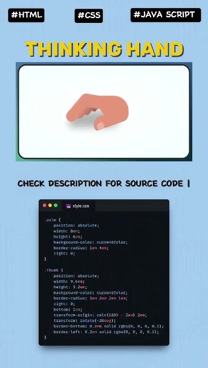 THINKING HAND ANIMATION using html css Javascript #coding #programming - YouTube