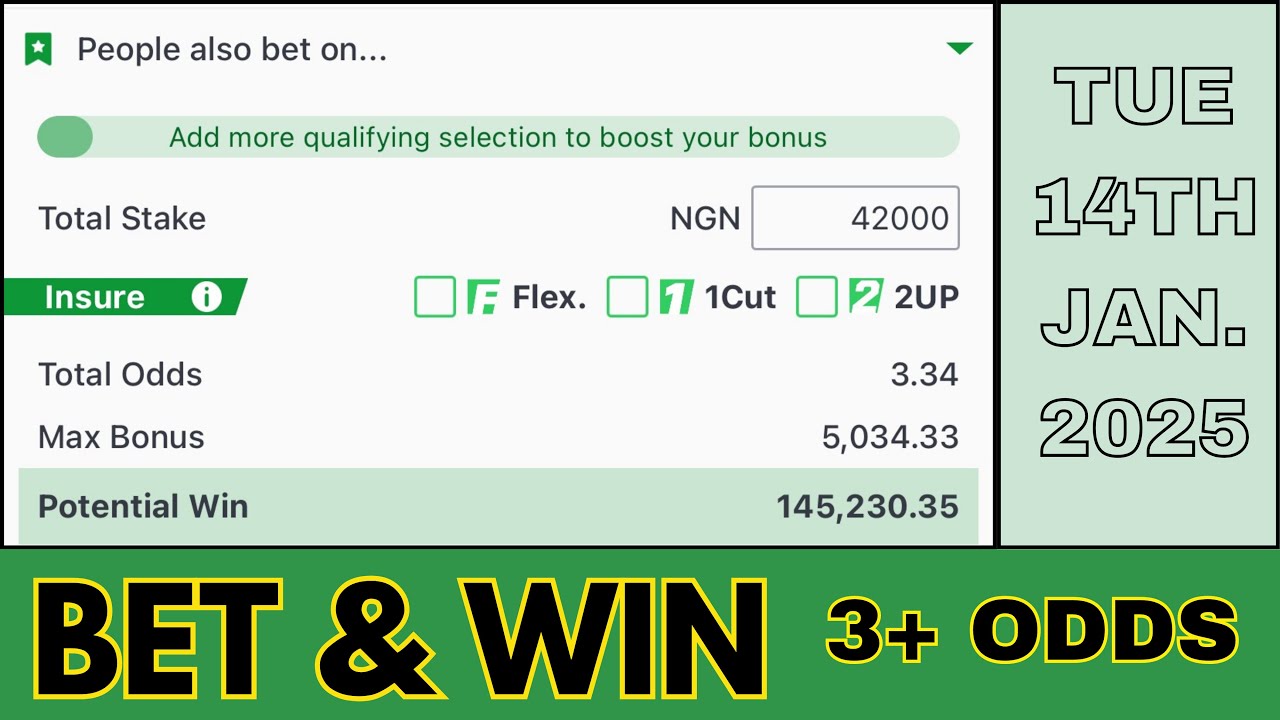 3 ODDS FOOTBALL PREDICTIONS AND BETTING TIPS | TUESDAY 14/01/2025 # ...