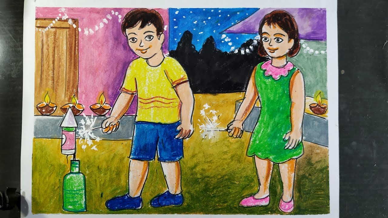 how to draw happy diwali for kids,how to draw indian festival happy ...