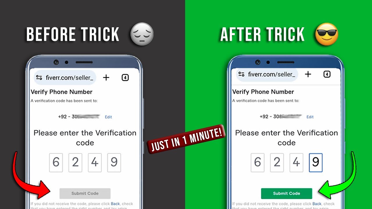 How To Fix Phone Number Verification On Fiverr | Submit Code Problem In ...