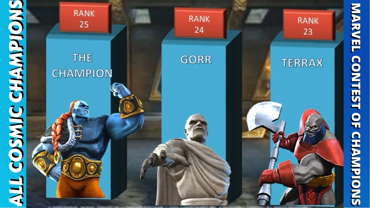 ALL 45 COSMIC CHAMPIONS RANKED in MCOC- September 2022 - YouTube