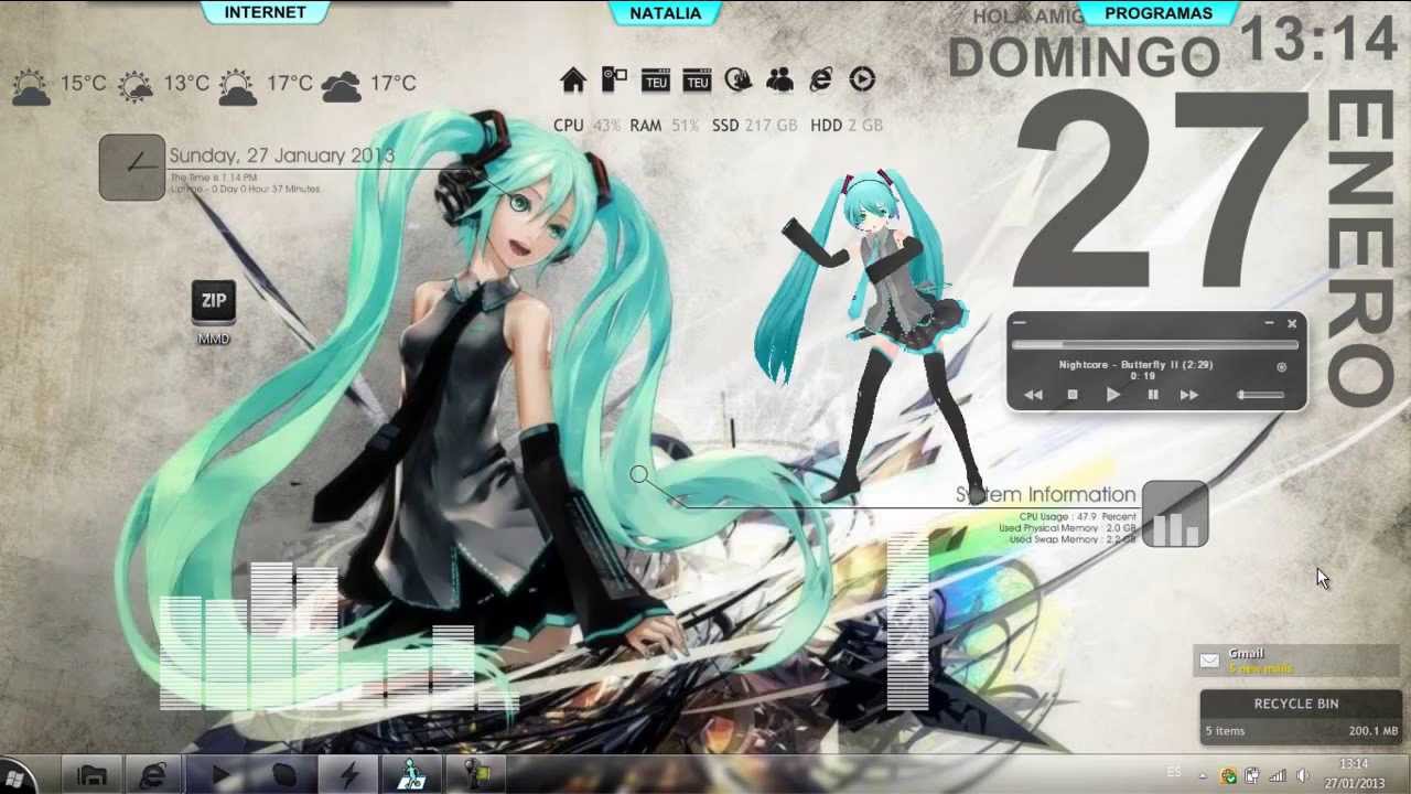 041 MMD Miku Hatsune Desktop - YouTube