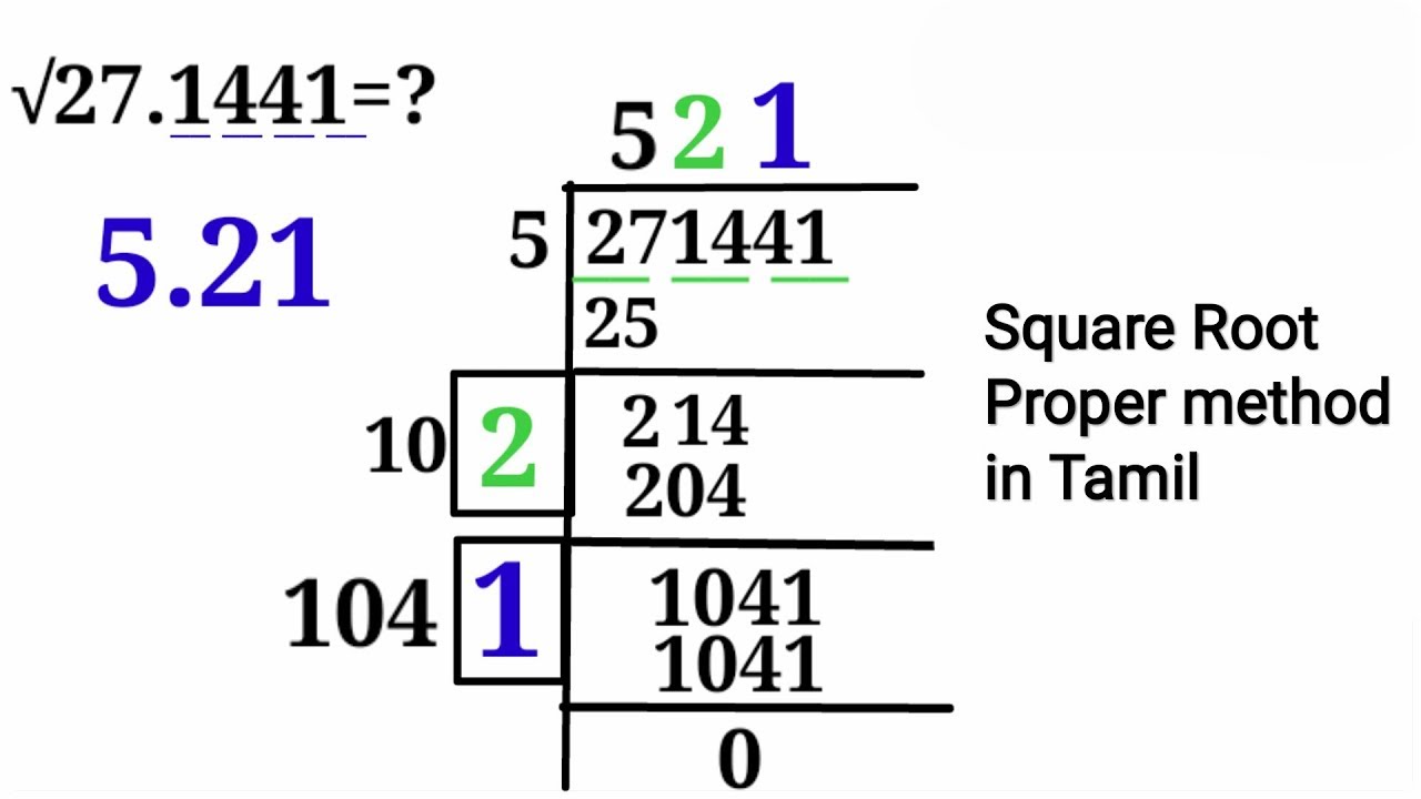 Square Root Long Division Method Part 3 In Tamil YouTube