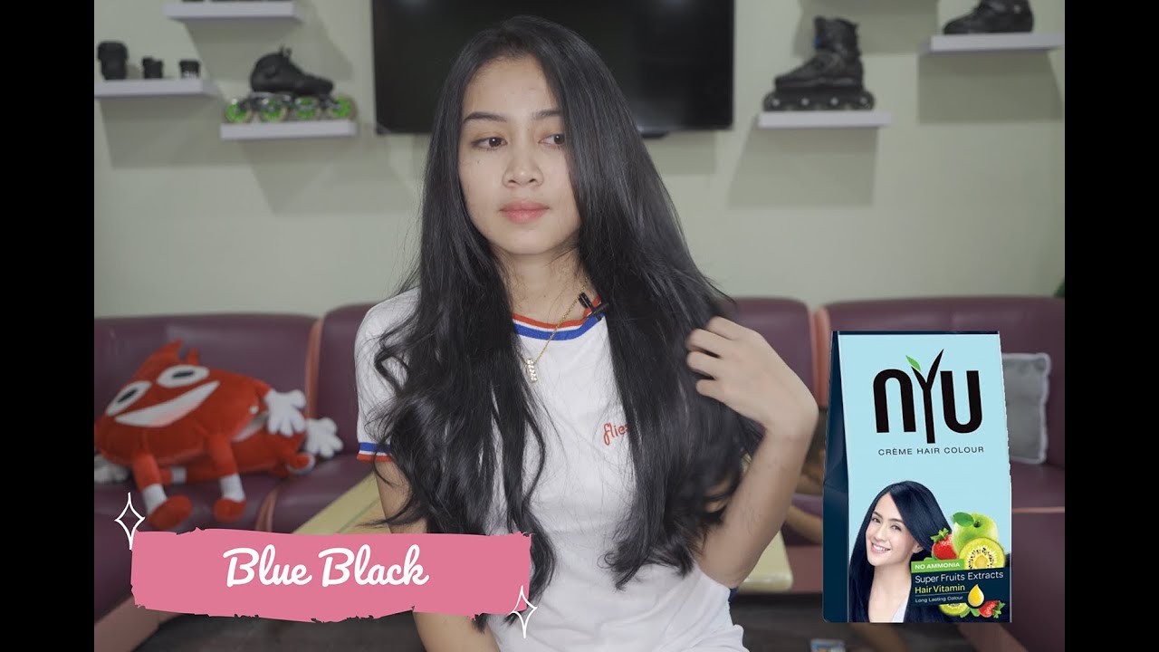 NYU Creme Hair Colour - Cat rambut sendiri dirumah- Blue Black - YouTube