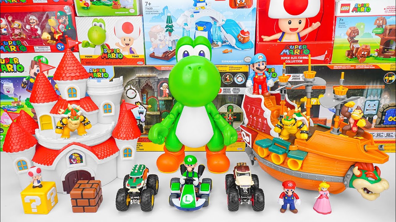 Super Mario Bros Unboxing Toys Review 💚 Nintendo Super Mario Deluxe ...