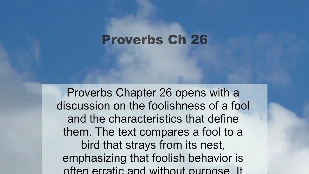 Proverbs Chapter 26 summary and read together - YouTube