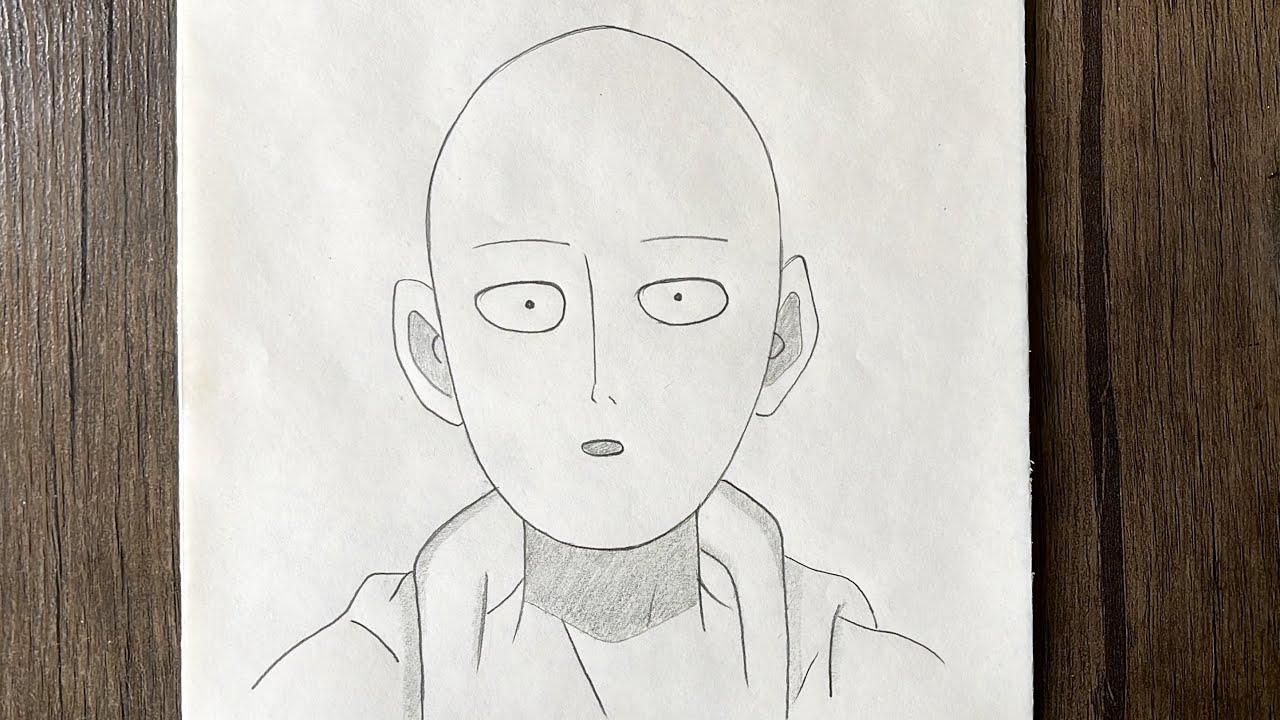 how to draw Saitama from One Punch Man | easy anime drawing step by ...