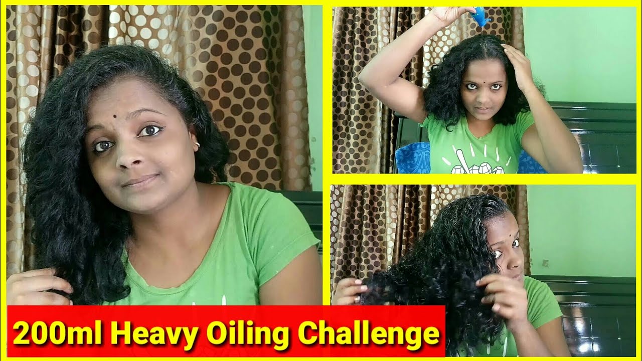 Heavy Hair Oiling Routine Challenge // best way to apply hair oil ...