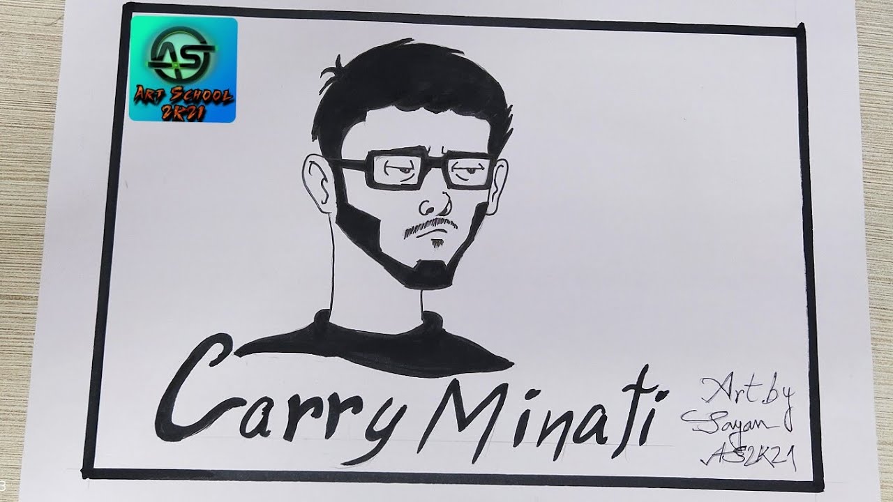 How to draw @CarryMinati logo | Carry Minati logo drawing | CarryMinati ...