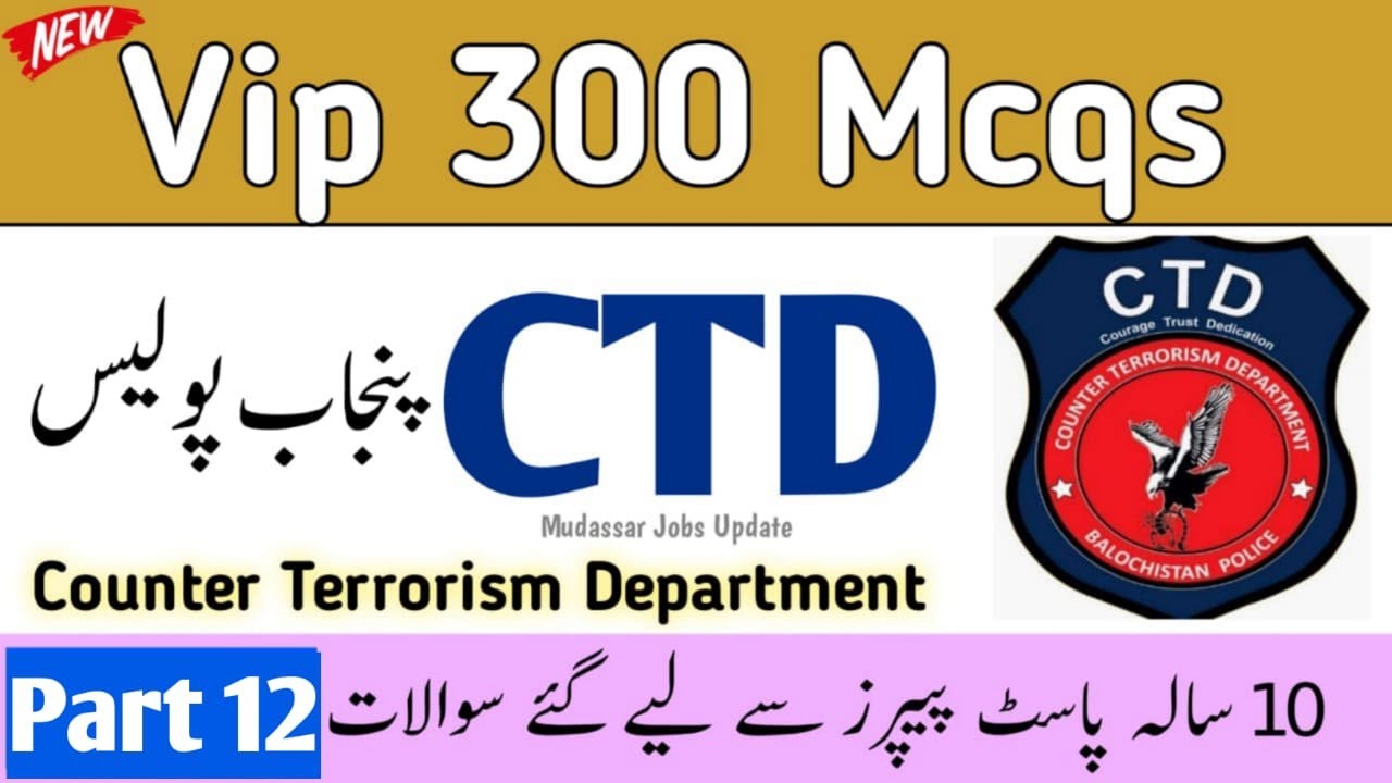 Counter Terrorism Department Test Preparation 2024 | CTD Punjab Police ...