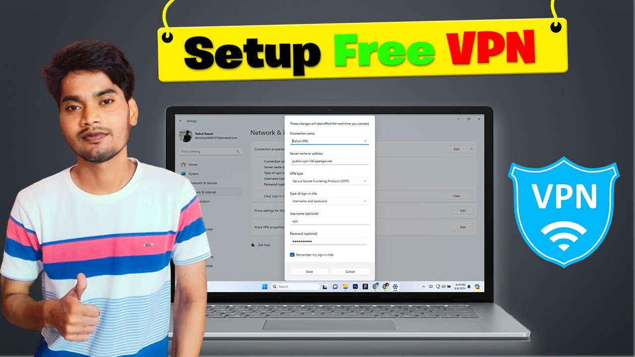 How To Setup Free VPN On Windows | Laptop me vpn kaise lagaye | PC VPN ...