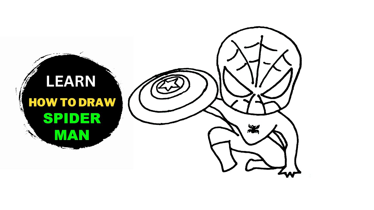 How to draw SPIDER MAN Spider man drawing for beginners & kids, toddler ...
