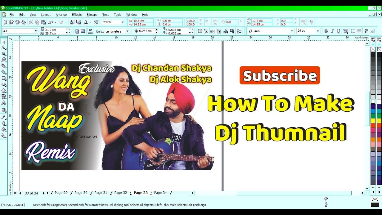 How To Make Dj Thumbnail In CorelDraw X3 __ Tutorials __ Shakya ...