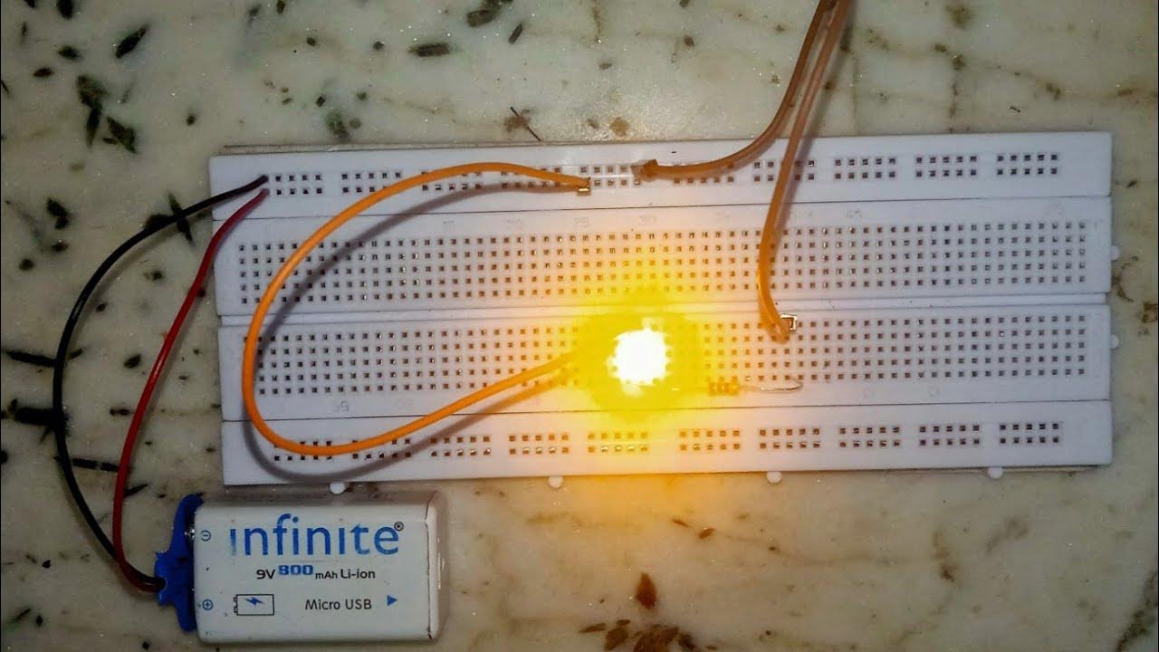 How To Glow LED On Full Size Breadboard. - YouTube