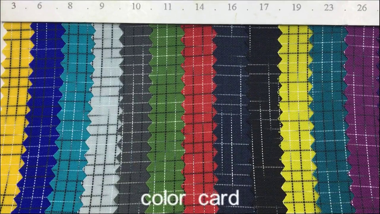 water repellent yarn dyed 210d ripstop nylon fabric with pu coated ...