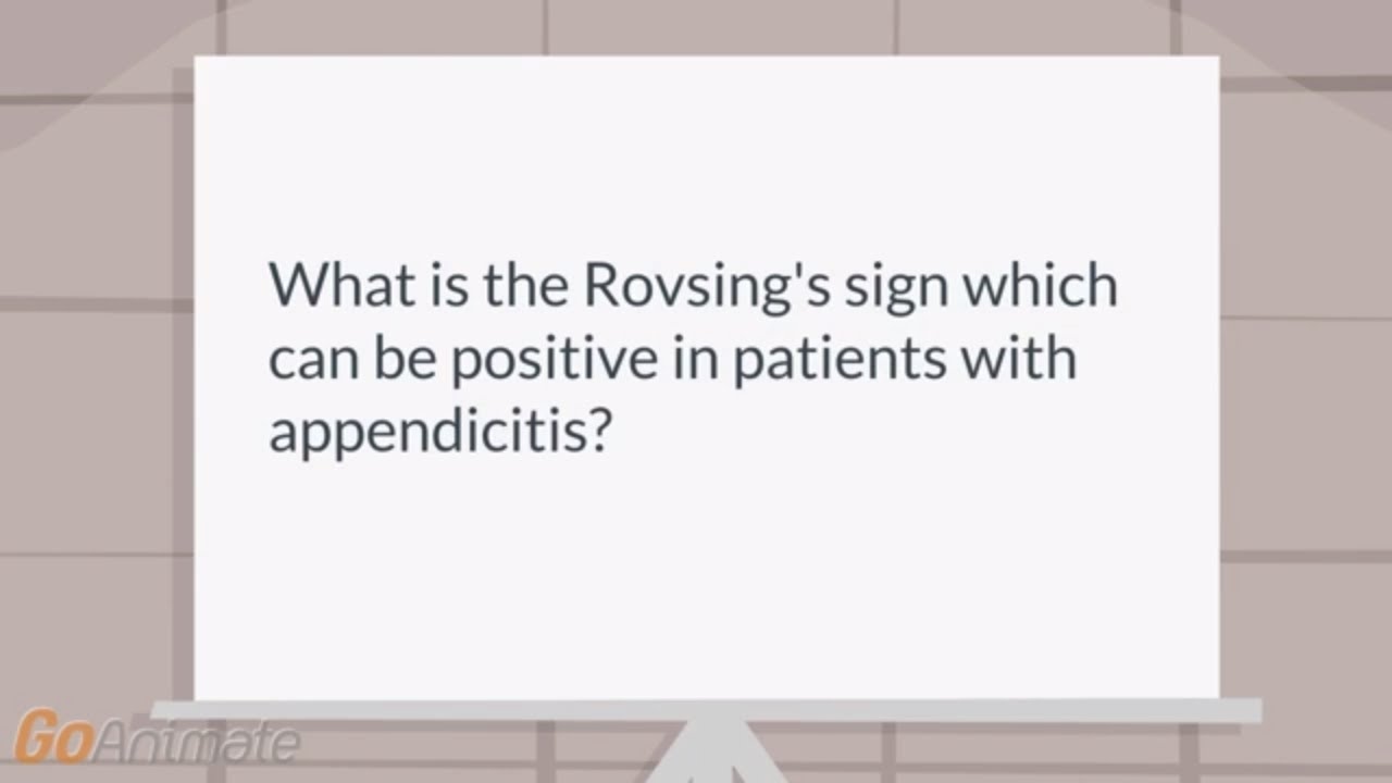 What is Rovsing's sign seen in appendicitis? - YouTube