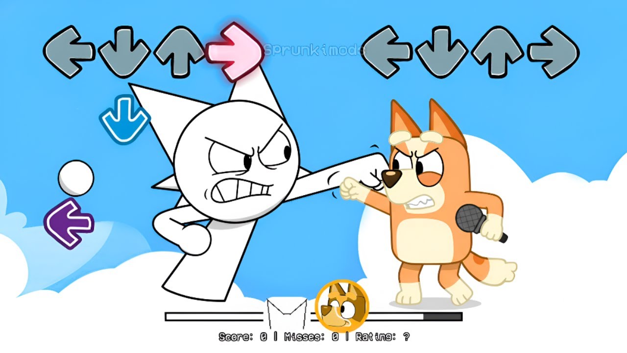 FNF Sprunki All Phases VS Bluey, Bingo & Mackenzie Sings Pony Girl ...