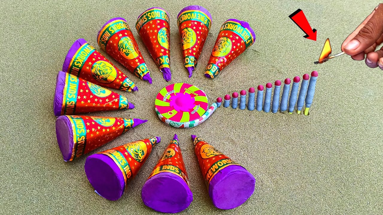Diwali More Of Big Anar vs Ground Chakkar vs Big Red Matchstick Chain ...