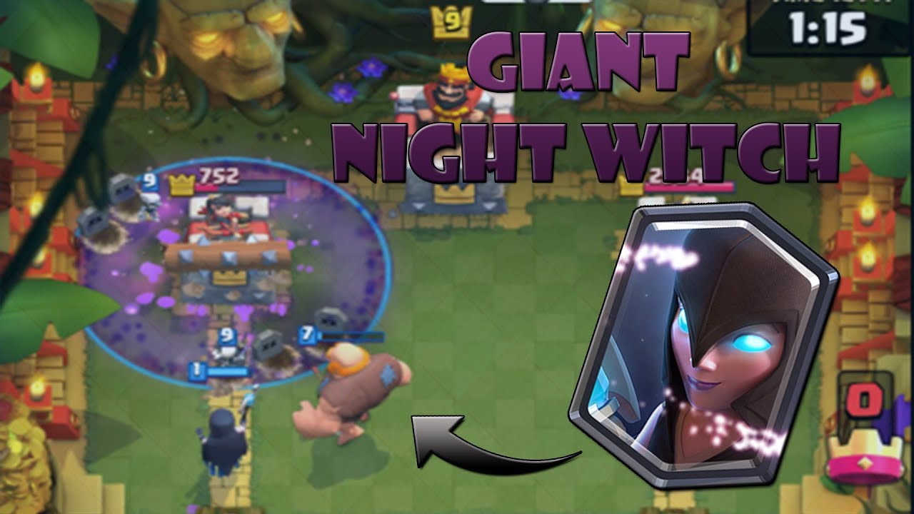 CLASH ROYALE - Giant Night Witch Deck - YouTube