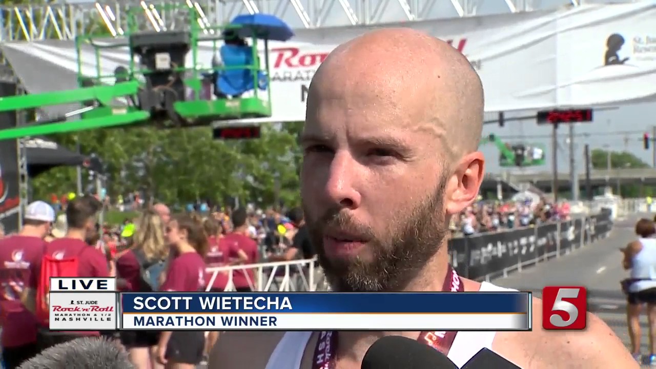 Scott Wietecha Wins 5th Consecutive Nashville Marathon - YouTube