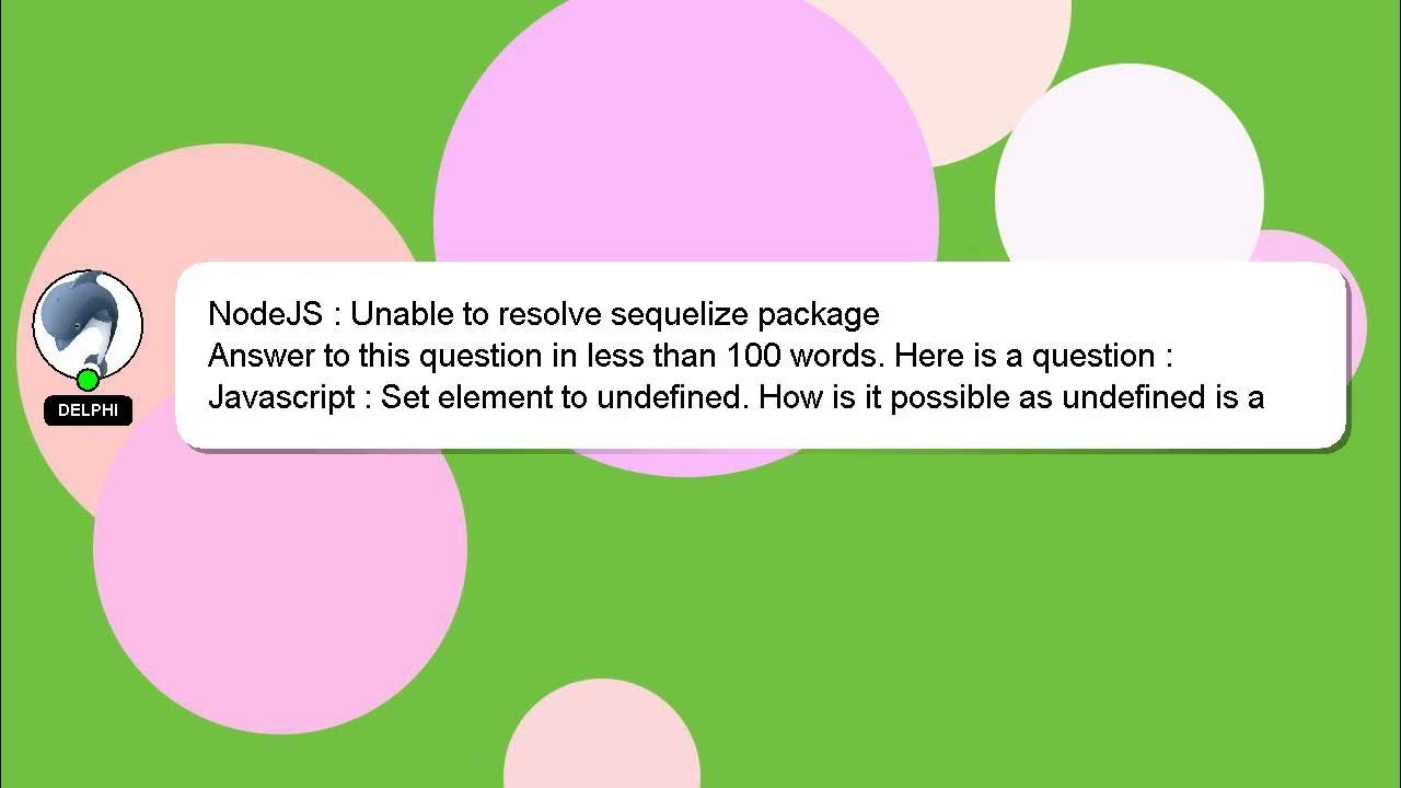 NodeJS : Unable to resolve sequelize package - YouTube