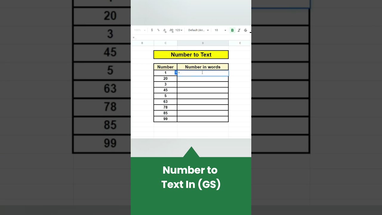 Quickly Convert Words To Numbers In Google Sheets googlesheets Quickly Convert Words To Numbers In Google Sheets googlesheets