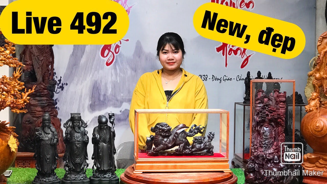 Live 492- Đấu giá , ngắm nhìn nhiều tác phẩm mới đẹp cùng Tượng Gỗ Xưởng Nguyễn Hồng 0966.336. ...