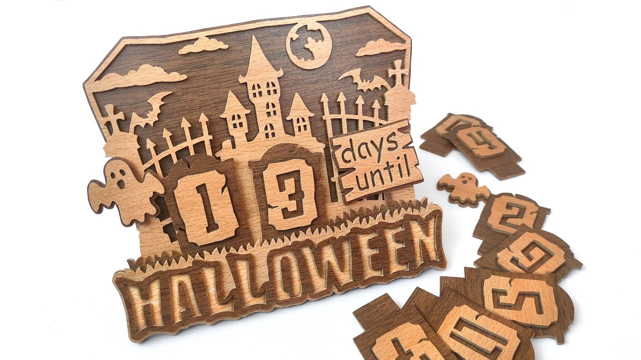 Halloween countdown calendar - scroll saw project - YouTube