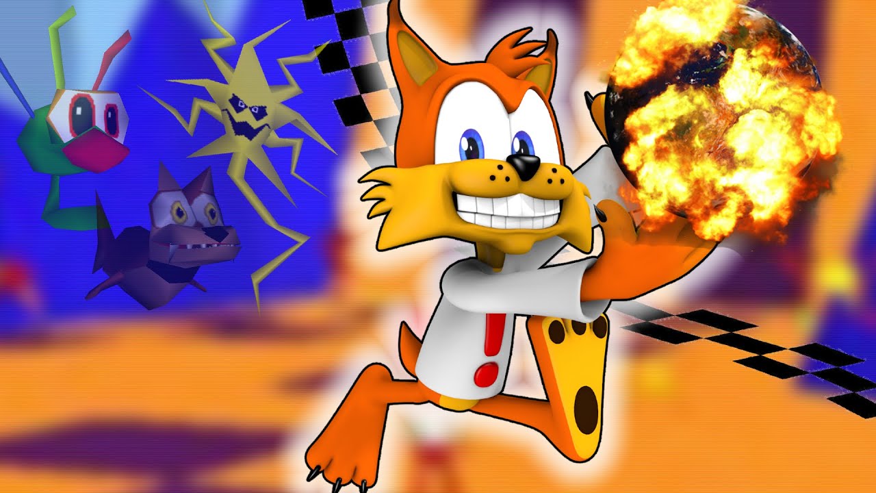 THIS is Litter-ally The WORST Game We've Raced (Bubsy 3D Race) - YouTube