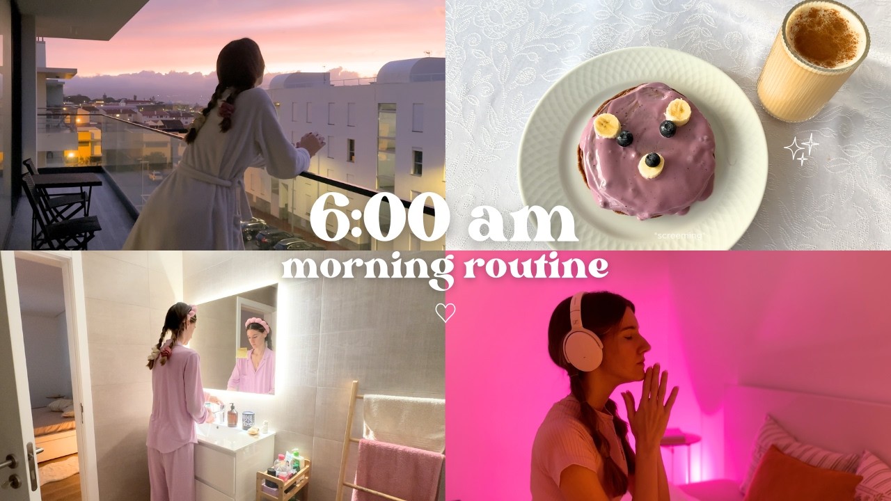 waking up at 6am ⊹♡ aesthetic & productive morning routine, self care ...