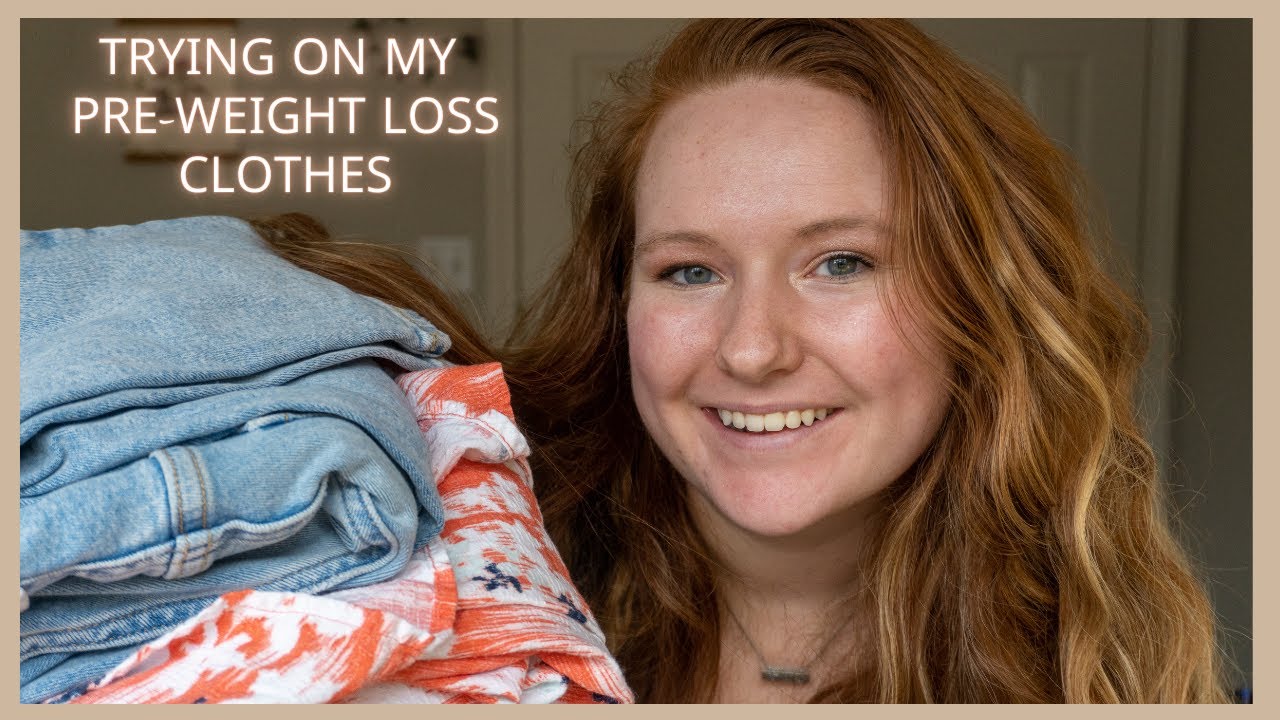 Trying on my pre-weight loss clothes | down 4 sizes - YouTube