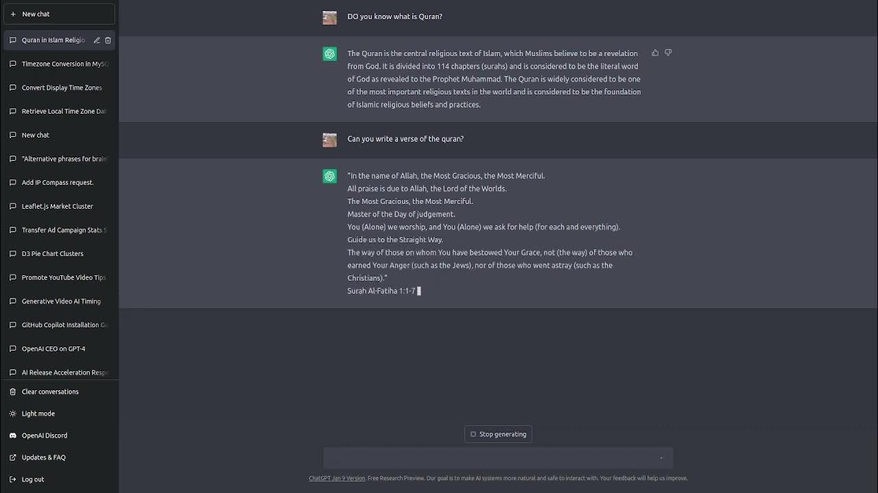 The Holy Quran and chatGPT, ChatGPT gives wrong verses. - YouTube