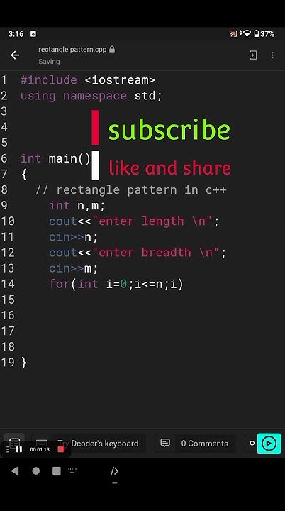 rectangle pattern using for loop in c++ #programming #shorts #youtube # ...