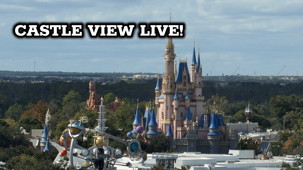 Magic Kingdom LIVE from Bay Lake Tower | Balcony View of Cinderella ...