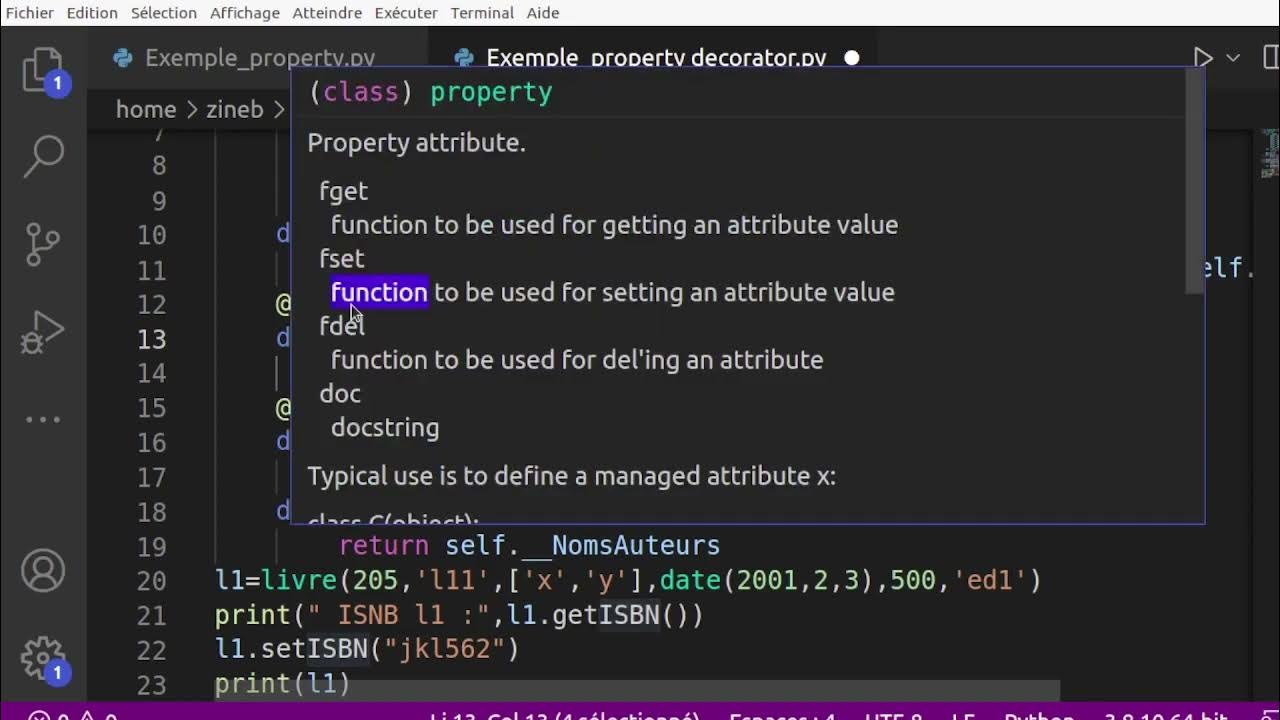 POO en python : property decorator - YouTube